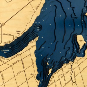 Lake Simcoe, Simcoe Map, Custom Wood Map, Lake Map, 3D Wall Art ...
