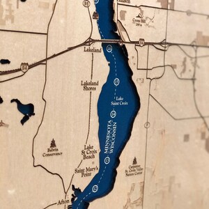 St. Croix River Map, Custom Wood Map, 3D Wall Art, Contour Map Lake ...