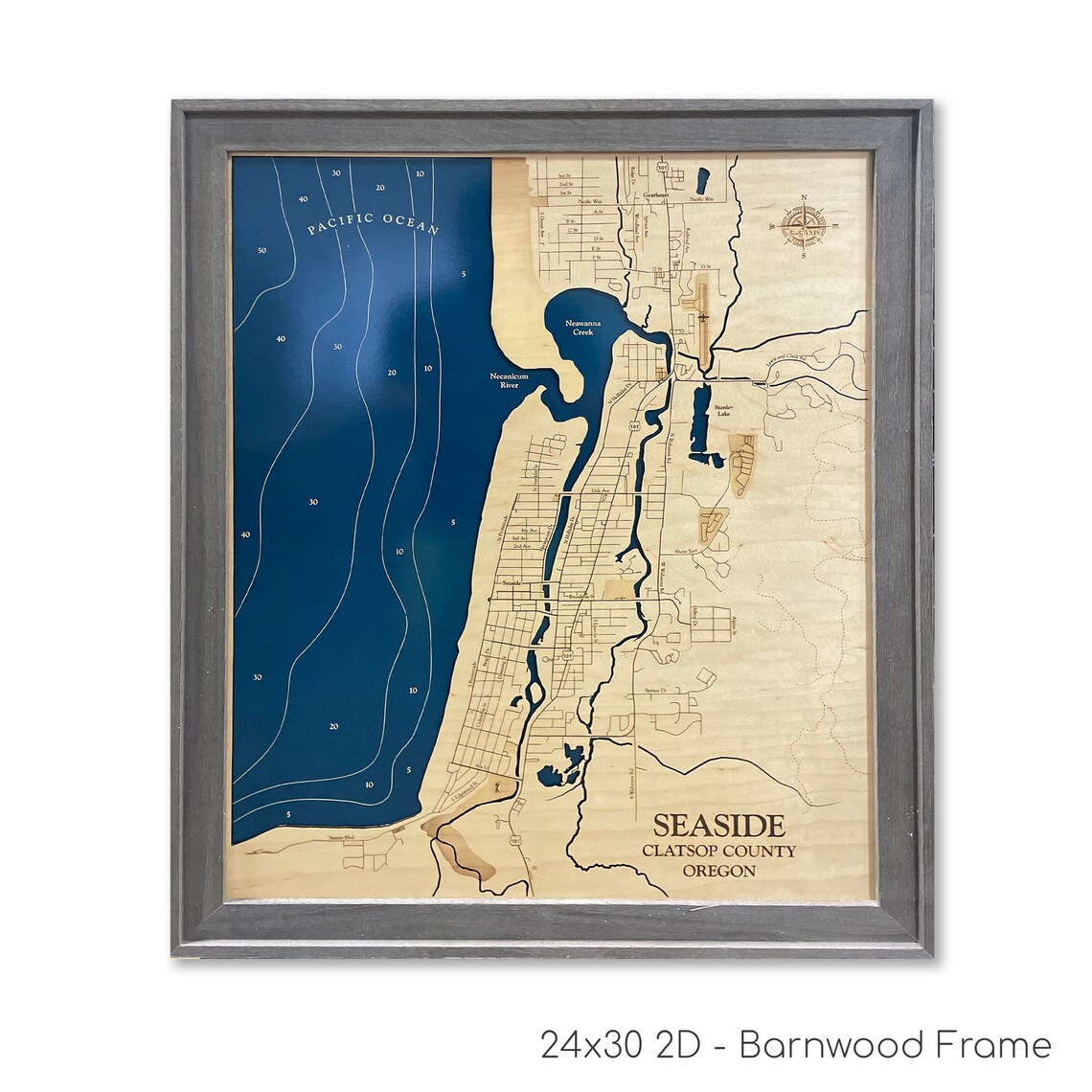 Seaside Oregon Map Custom Island Sign Seaside Map Oregon - Etsy