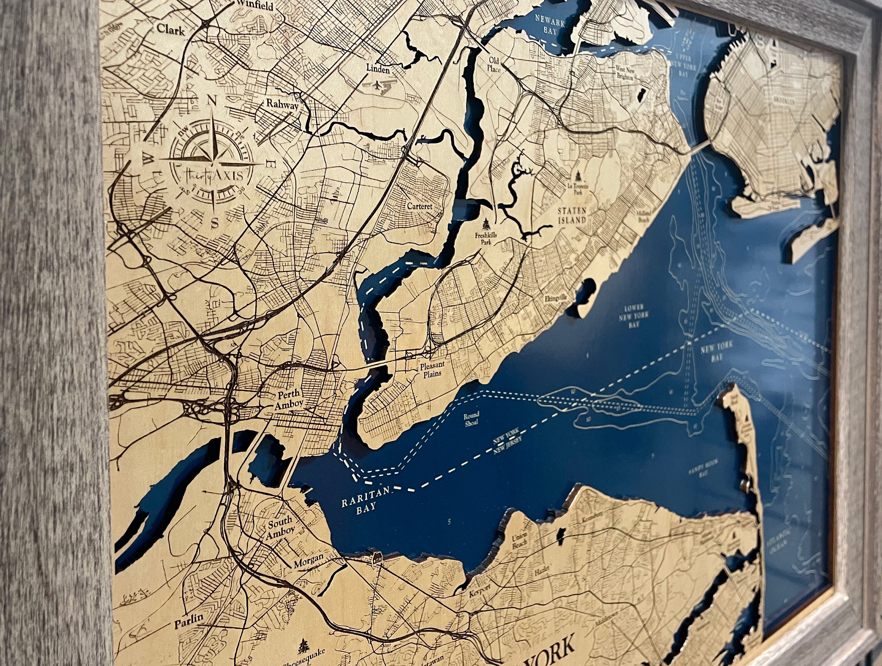 Sandy Hook Bay Map Custom Map Sign Staten Island New York - Etsy