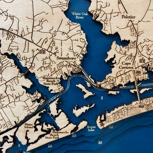 Crystal Coast Map Emerald Isle Map North Carolina Map - Etsy