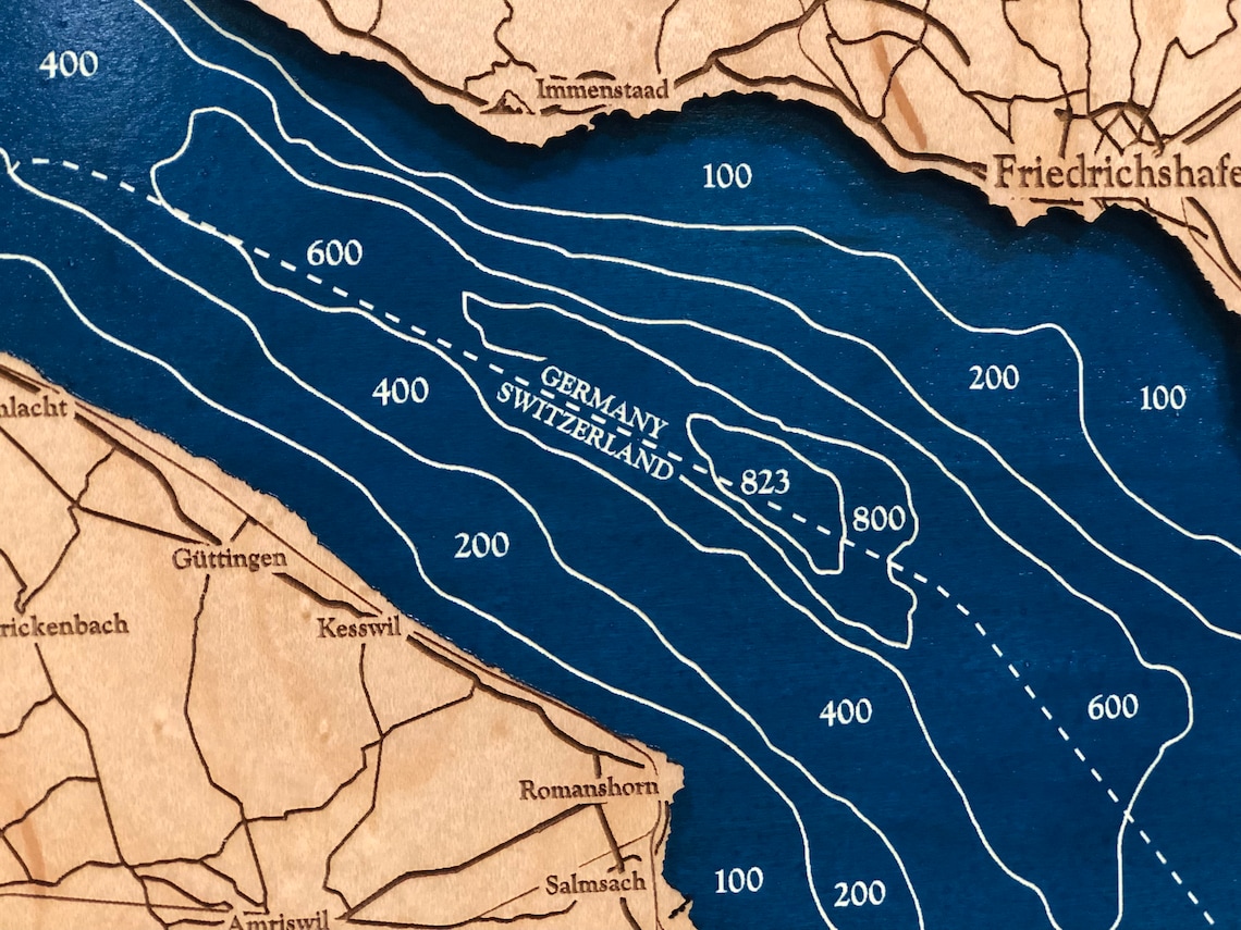 Bodensee Map Lake Constance Map Custom Wood Map 3D Wall - Etsy Australia