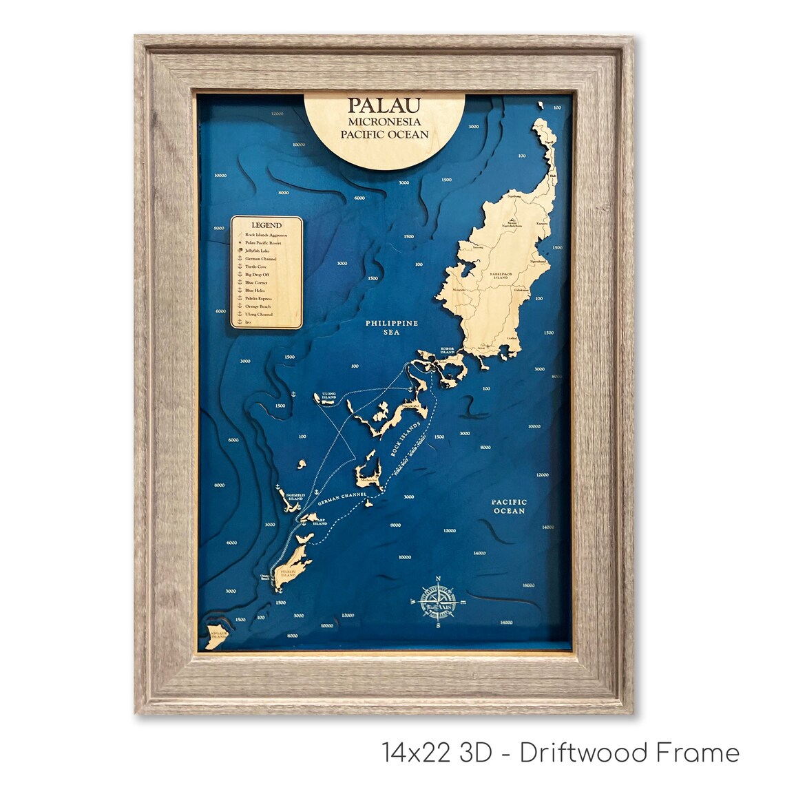 Palau Palau Map Custom Island Map Asia Map Wood Map - Etsy