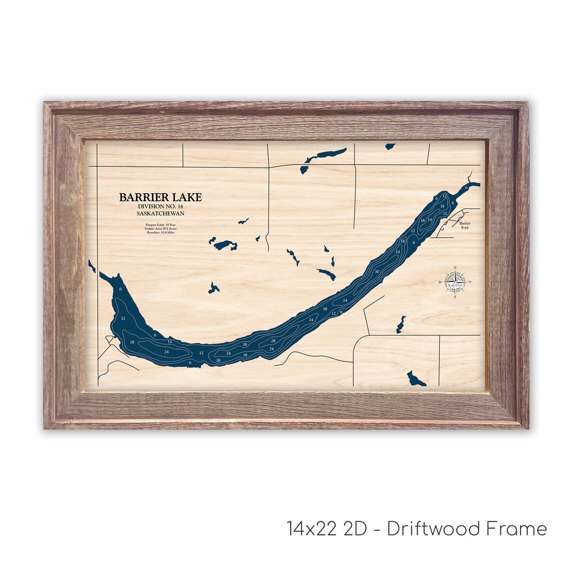 Barrier Lake Map Lake Map Custom Lake Map Custom Lake Sign - Etsy