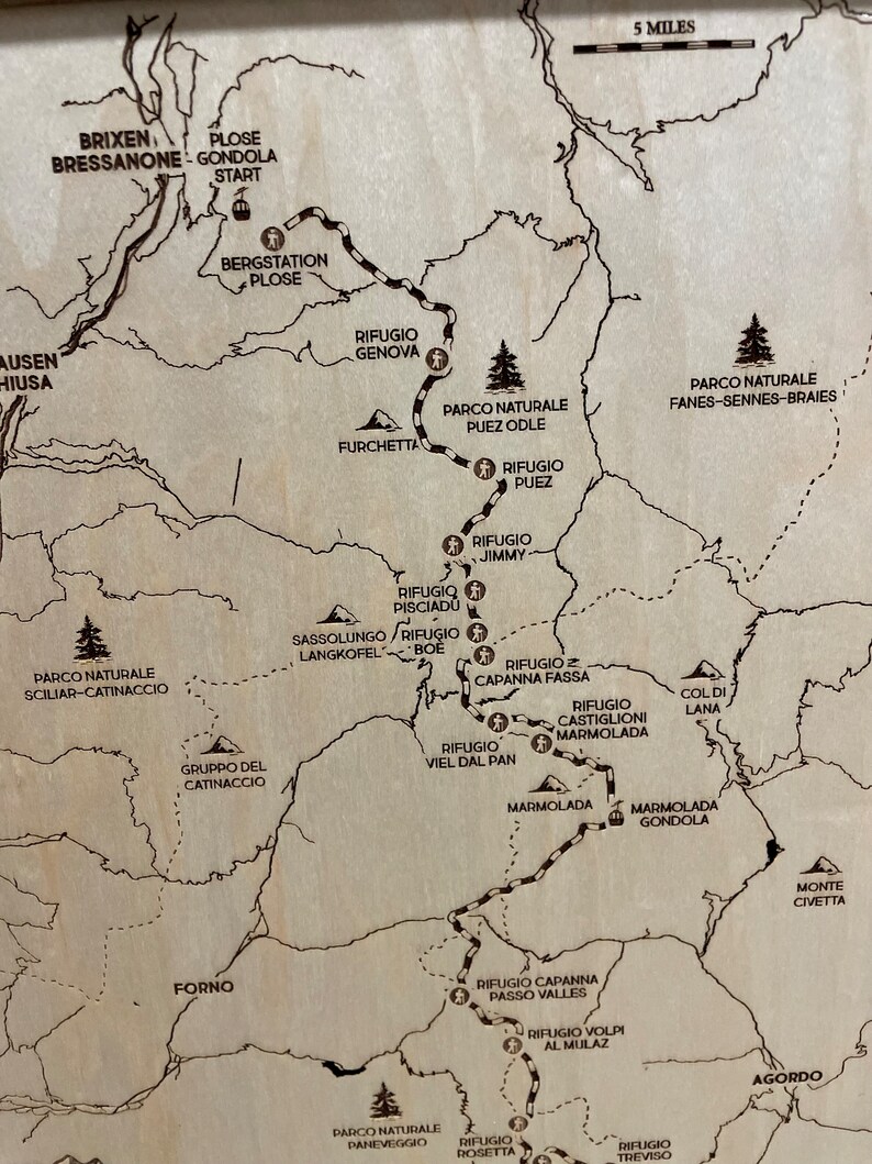 Alta via 2 Map Hiking Map Hiking Gift Mountaineering Map - Etsy