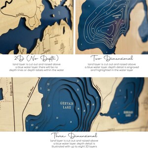 Buckeye Lake, 3D Lake Map, Wood Lake Map, Custom Lake Map, Custom Lake ...