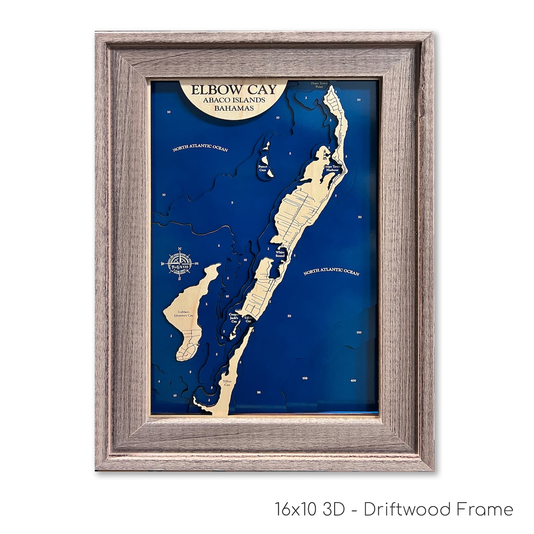 Elbow Cay Bahamas, Elbow Cay Map, Bahamas Map, Bahamas Wood Map, 3D ...