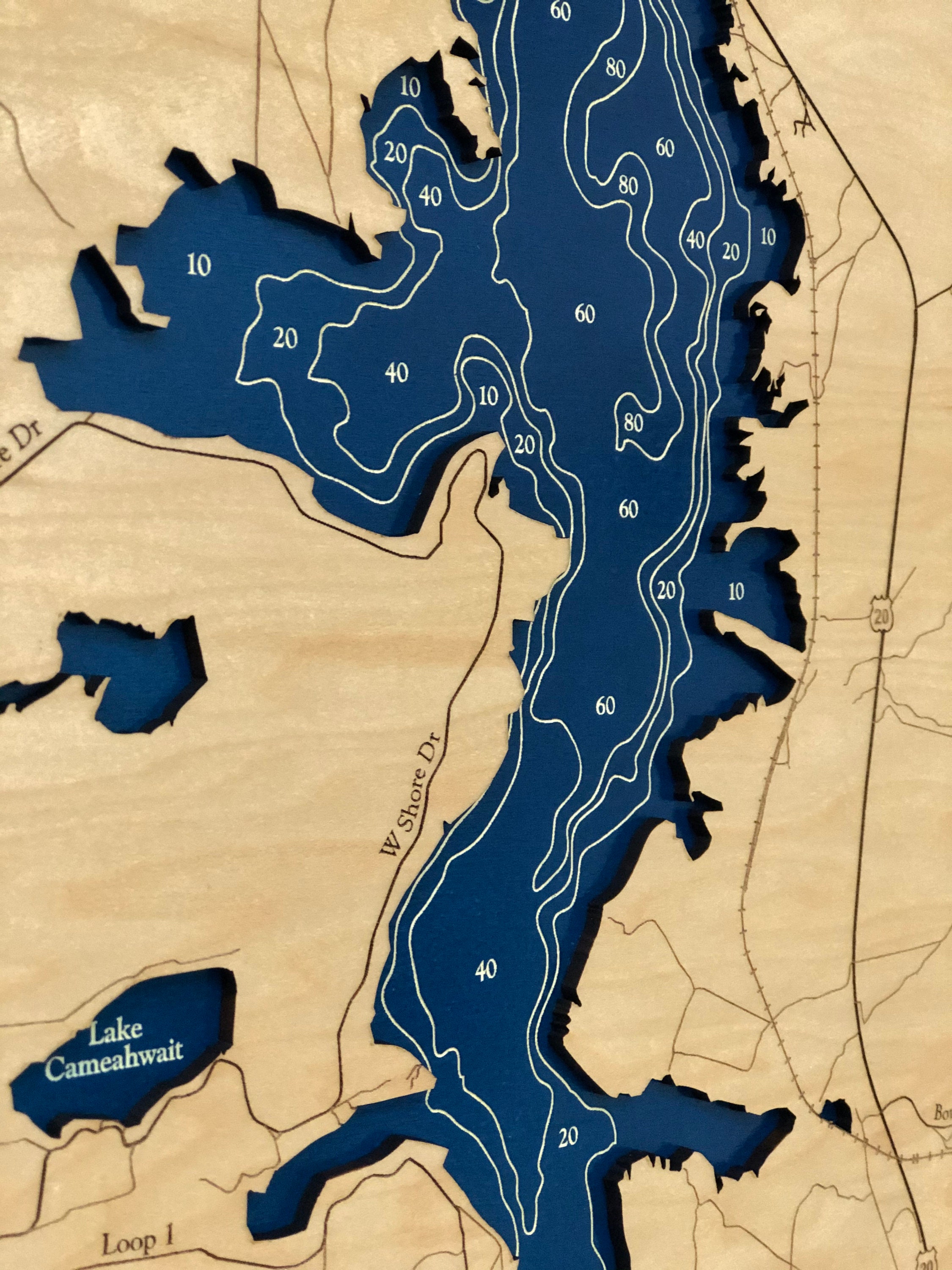 Boysen Reservoir Custom Wood Map 3D Wall Art Contour Map | Etsy