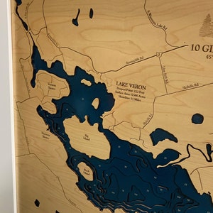 Fairy Lake Map, Vernon Lake, Wood Lake Map, Custom Lake Map, Custom ...