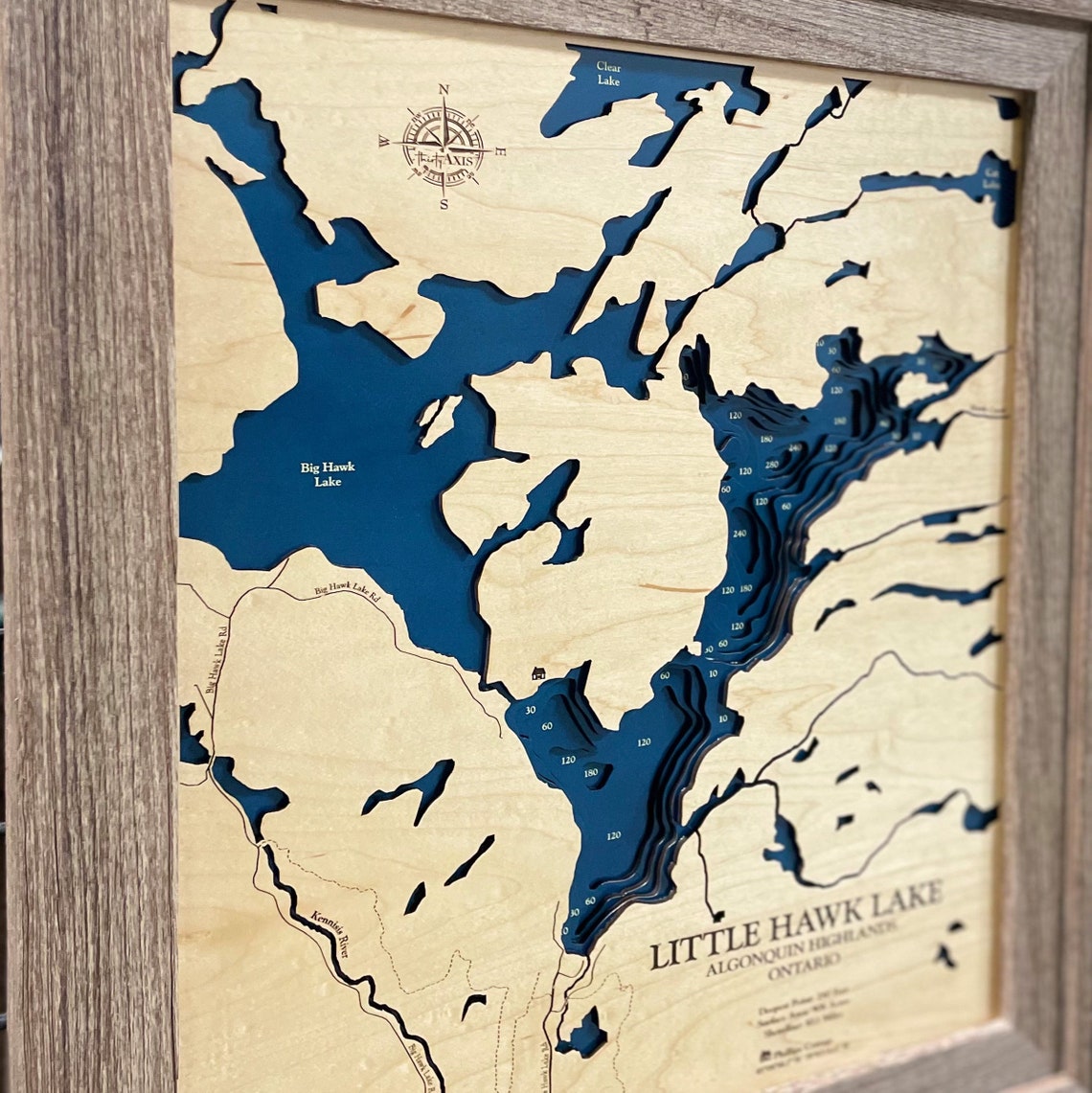 Little Hawk Lake Little Hawk Lake Map Lake Map Custom Lake - Etsy