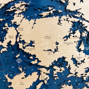 Lake of the Woods Map, Custom Lake Map, Wood Lake Map, 3D Wall Art ...