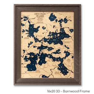 Cisco Chain of Lakes Map - Custom Wood Map - Art - 3D Wall Art ...