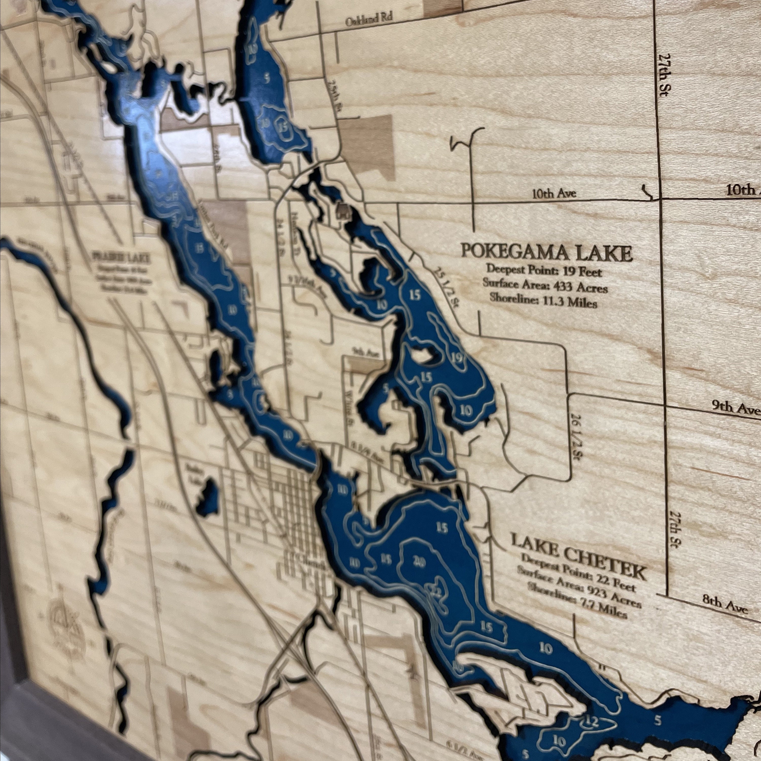 Pokegama Lake Map Chetek Lake Map 3D Wall Art Prairie Lake - Etsy