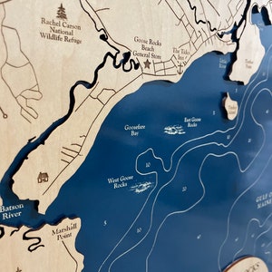 Goose Rocks Beach Map, Maine Map, Custom Wood Map, 3D Wood Map, Custom ...
