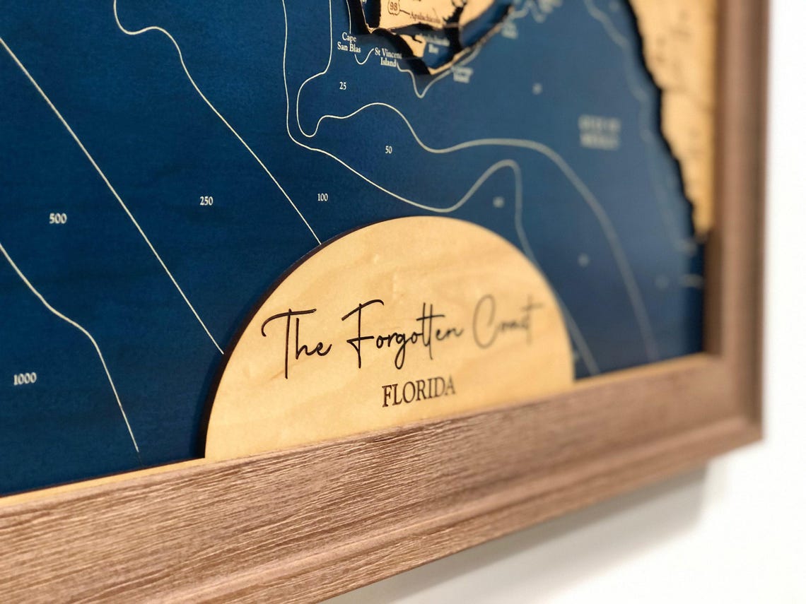 Forgotten Coast Map - Custom Wood Map - Florida Art - Panhandle Map ...