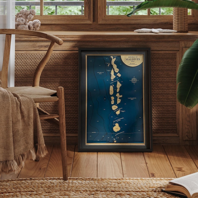 Map for the Maldives - Etsy