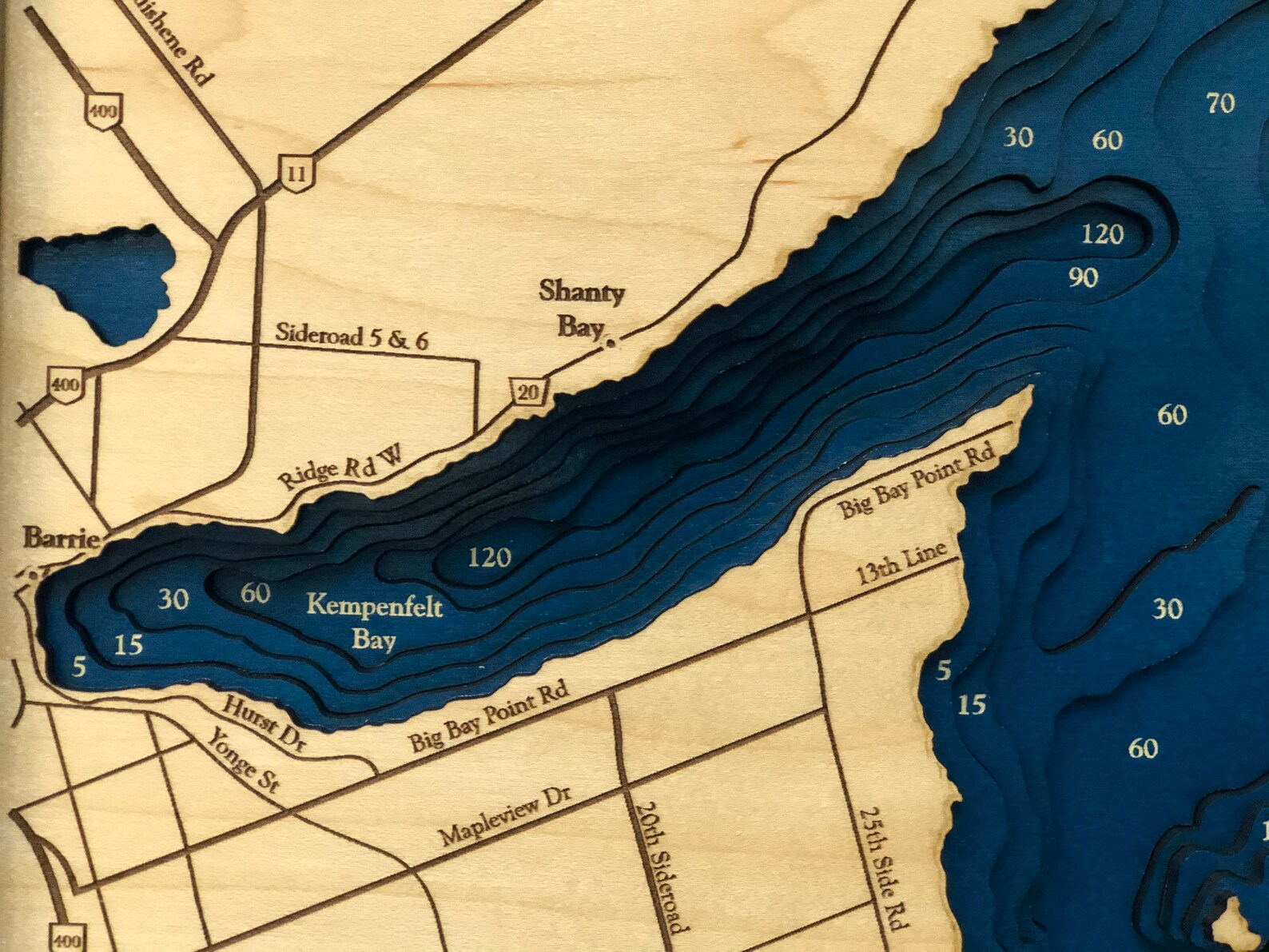 Lake Simcoe Simcoe Map Custom Wood Map Lake Map 3D Wall - Etsy