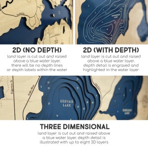 Camp Creek Lake, Lake Map, 3D Lake Map, 3D Wood Map, Custom Lake Map ...
