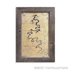 Herrington Lake Map, Herrington Lake, Custom Lake Map, Wood Lake Map ...