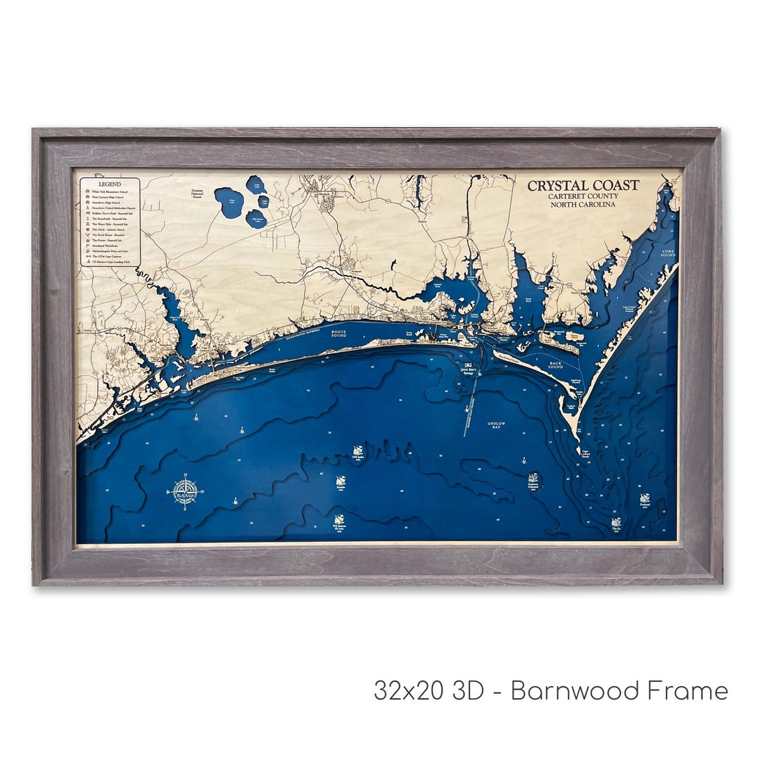Crystal Coast Map, Emerald Isle Map, North Carolina Map, Morehead City ...