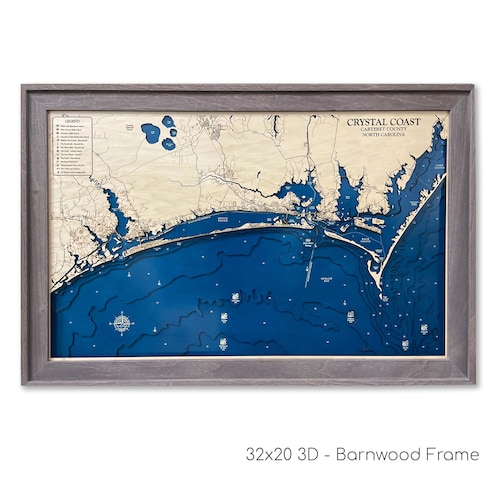 Crystal Coast NC Watercolor Map - Etsy