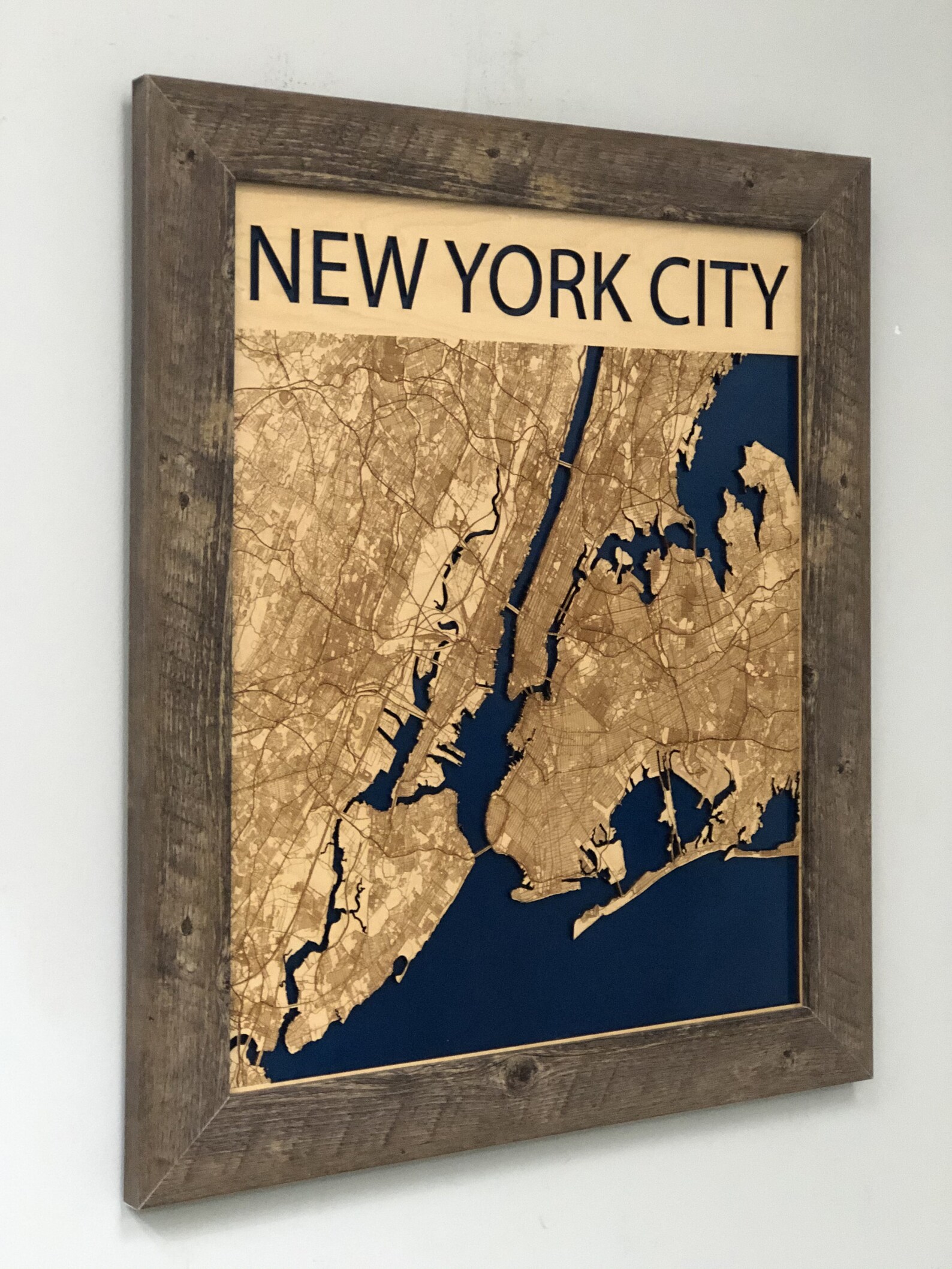 New York City Wood Map City Gift Apartment Décor Closing | Etsy