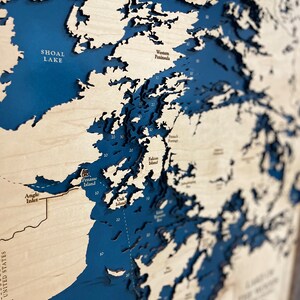 Lake of the Woods Map, Custom Lake Map, Wood Lake Map, 3D Wall Art ...