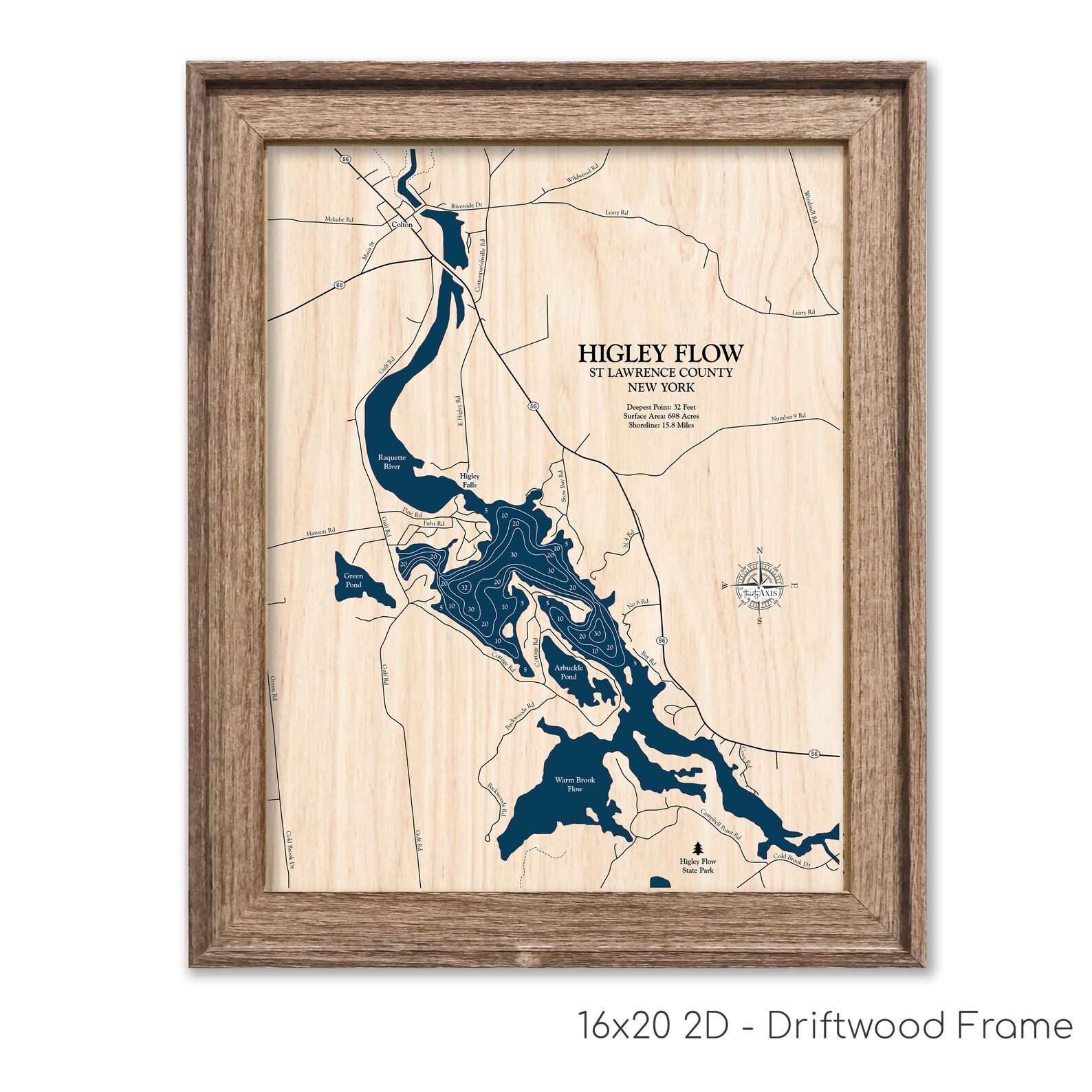 Higley Flow Map Custom Lake Map Wood Lake Map 3D Wall Art - Etsy
