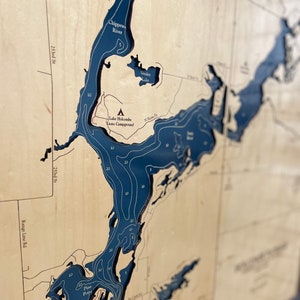 Holcombe Flowage Map, Custom Wood Map, Custom Lake Art, 3D Wall Art ...