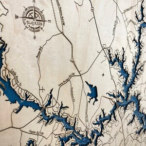 Lake Sinclair - Custom Wood Map - Art - 3D Wall Art - Contour Map ...