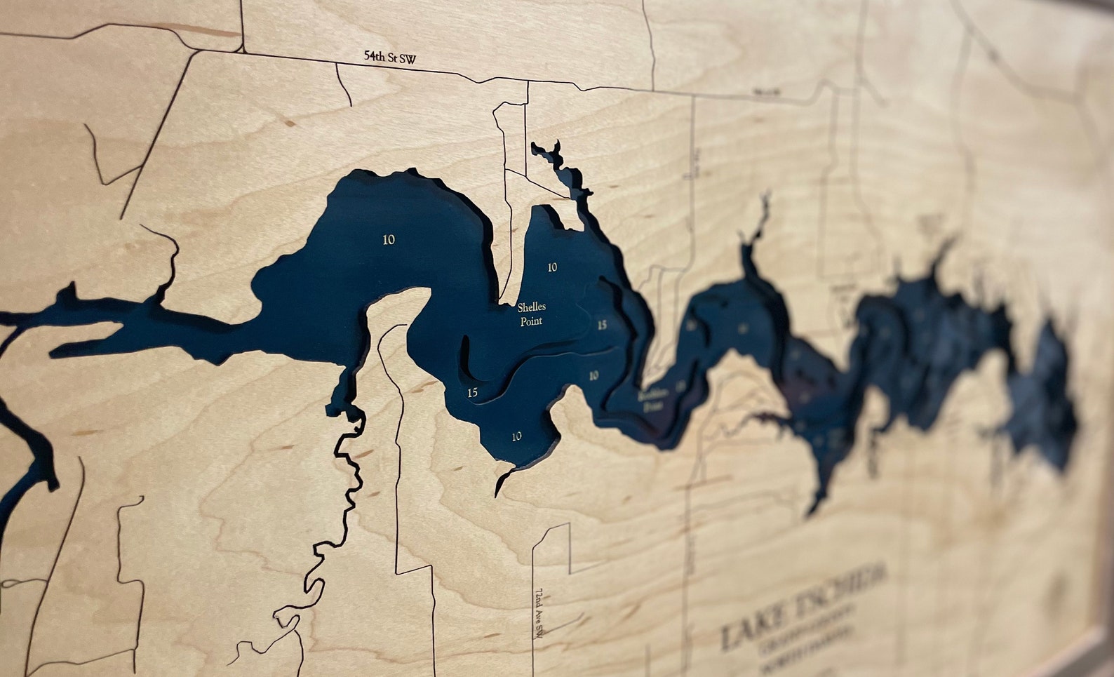Lake Tschida Map Lake Art Custom Wood Map 3D Wall Art - Etsy