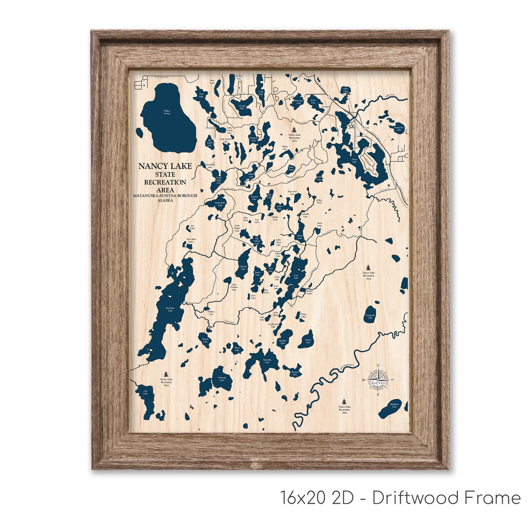 Nancy Lake Recreation Area Map Nancy Lake Map Custom Lake - Etsy