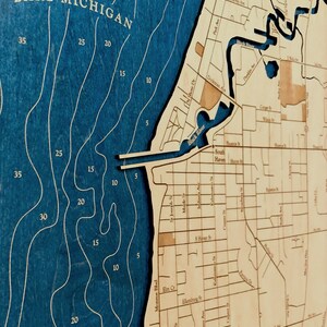South Haven Map Lake Michigan Wood Map 3D Wood Map Lake | Etsy
