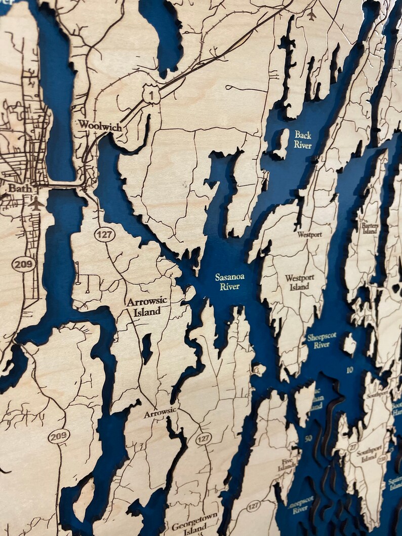 Five Islands Map Casco Bay Map Maine Map Main Coastline - Etsy
