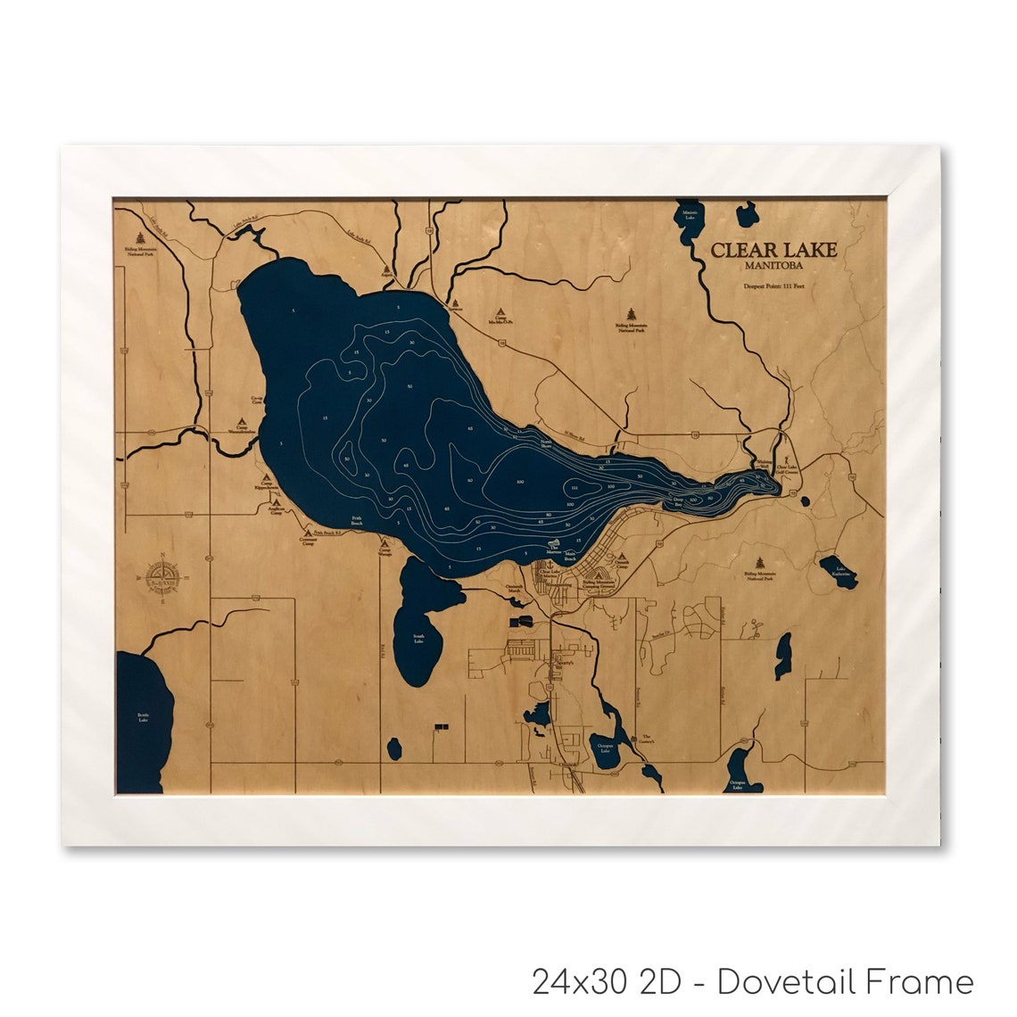 Clear Lake Map Custom Wood Map Lake Map 3D Wall Art | Etsy