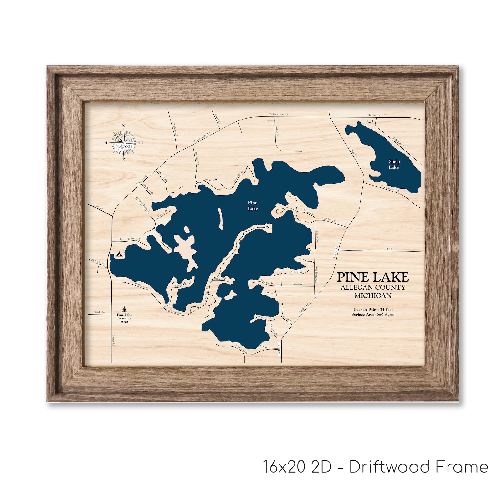 Pine Lake Map Wood Lake Map Custom Lake Map Custom Lake - Etsy
