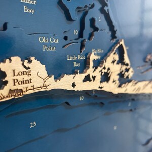 Long Point Map, Lake Erie Map, Custom Lake Map, Wood Lake Map, 3D Wall ...