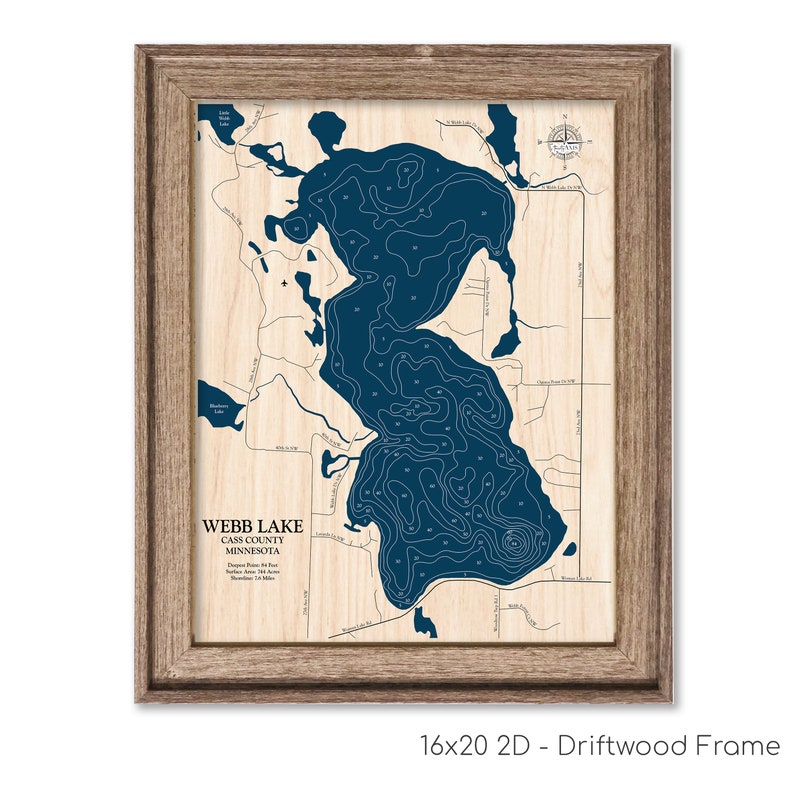 Webb Lake Map 3D Lake Map Wood Lake Map Custom Lake Map - Etsy