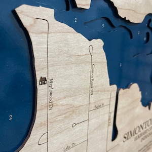 Simonton Lake Map, Wood Lake Map, Custom Lake Map, Custom Lake Sign ...