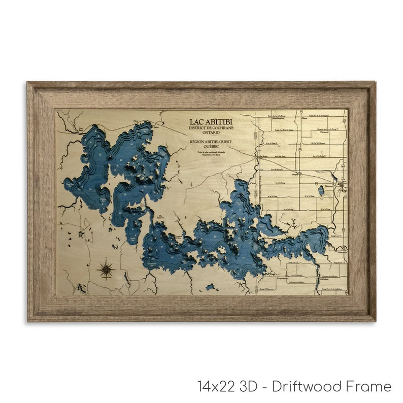 Lac Abitibi Map 3D Lake Map Custom Wood Map 3D Wall Art 3D - Etsy Canada