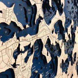 Lake Minnetonka - Custom Wood Map - Art - 3D Wall Art - Contour Map ...