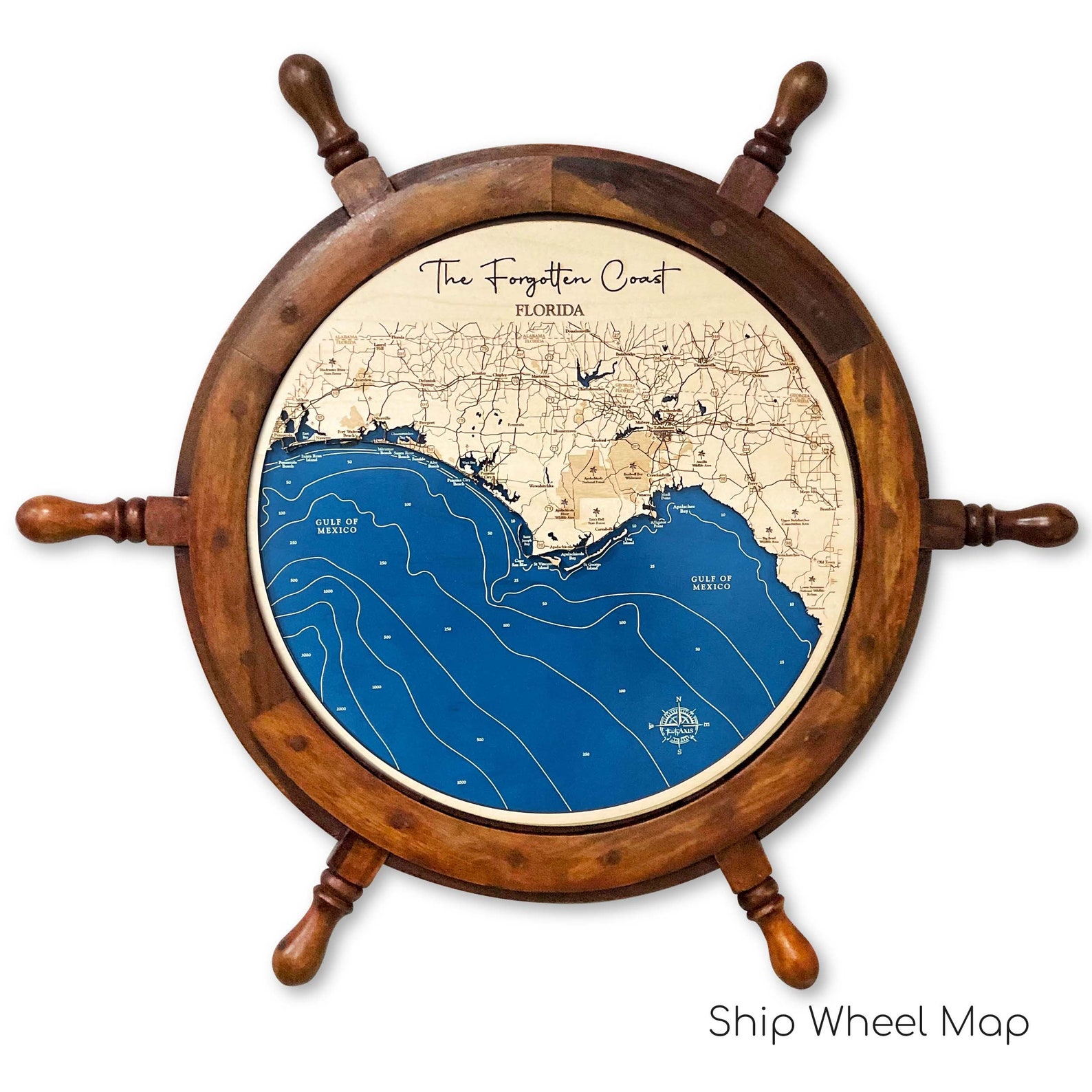 Forgotten Coast Map Custom Wood Map Florida Art - Etsy