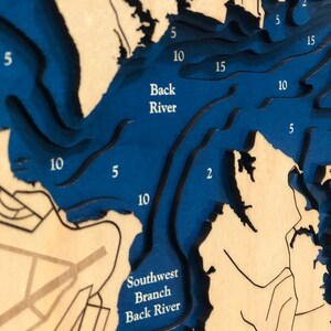Poquoson Map, Virginia Map, Custom Wood Map, 3D Wall Art, Contour Map ...