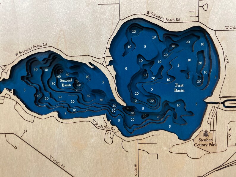 Crooked Lake Map Custom Lake Map Lake House 3D Lake Map | Etsy