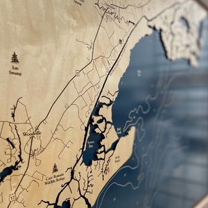 Bulls Bay Map, Bulls Bay, Custom Island Map, Charleston Map, Wood Map ...