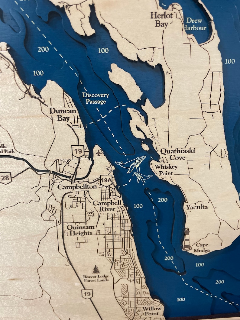 Quadra Island Map Vancouver Island Map Vancouver Map | Etsy