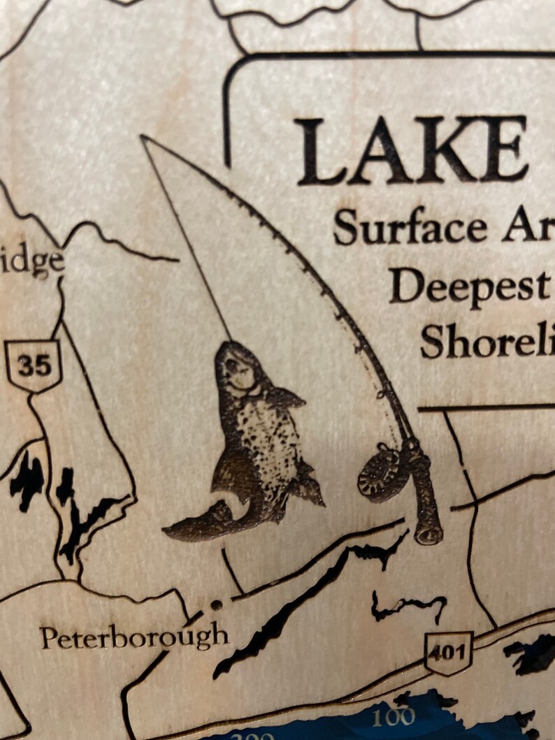 Great Lakes Map With Nautical Graphics 3D Lake Map Custom - Etsy