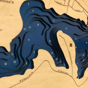 Mercer Lake Map, Lake Sign, 3D Wood Map, 3D Lake Map, Wood Lake Map ...