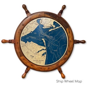 Sandy Hook Bay Map, Custom Map Sign, Staten Island, New York Map, Beach ...