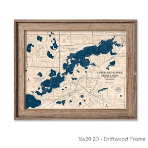 Prior Lakes Map, Wood Lake Map, Custom Lake Map, Custom Lake Sign ...